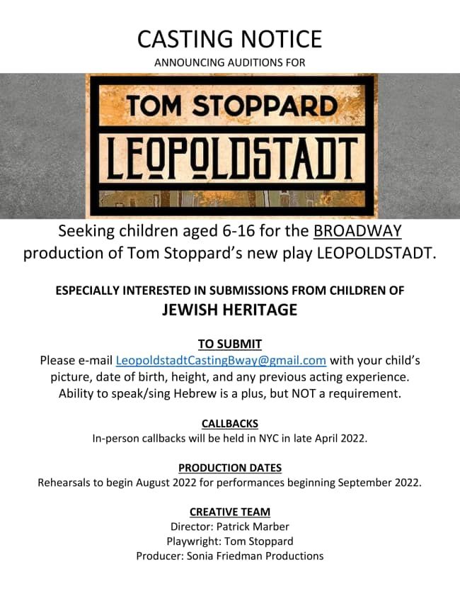 leopoldstadt-casting-notice – Young Broadway Actor News